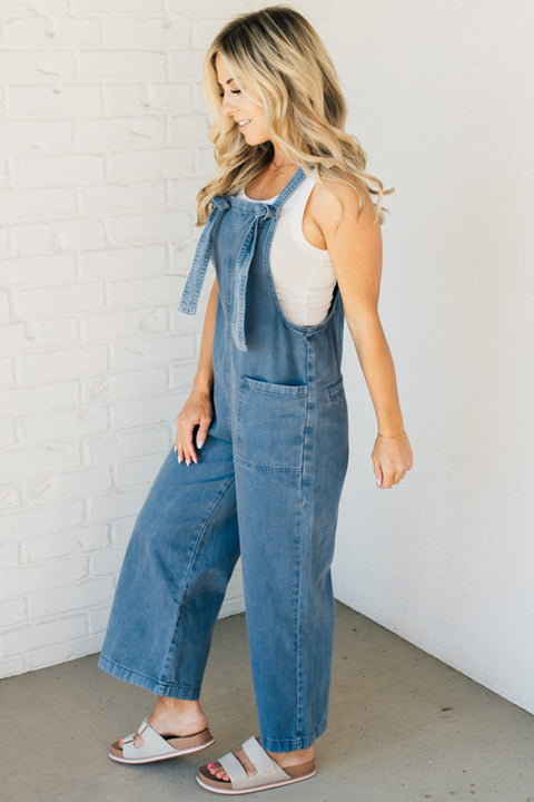 Niccola Knot Strap Overalls – RubyClaire Boutique