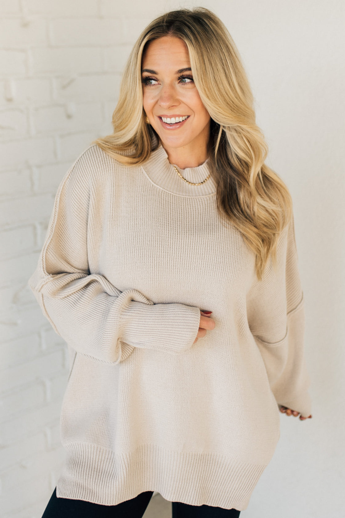 Oversized Crew Neck Sweater – RubyClaire Boutique