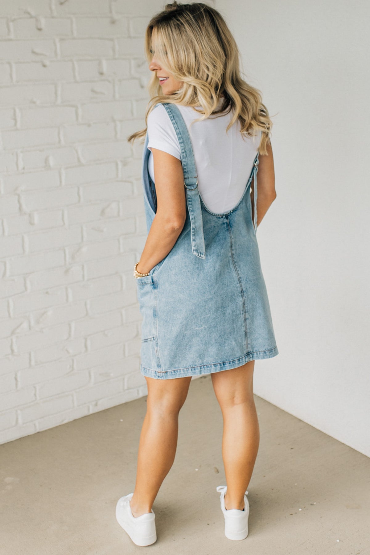 Paisley Denim Jumper Dress – RubyClaire Boutique