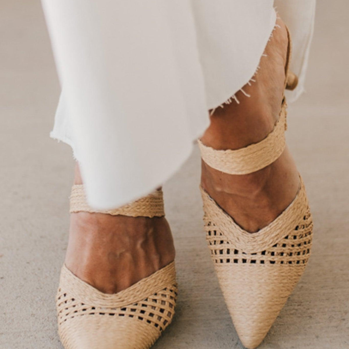 Rylie Raffia Kitten Heels – RubyClaire Boutique